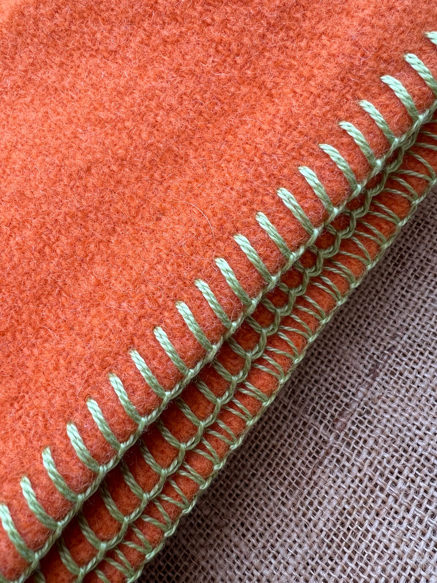 Ultra Bright Orange SINGLE New Zealand Wool Blanket – Fresh Retro Love