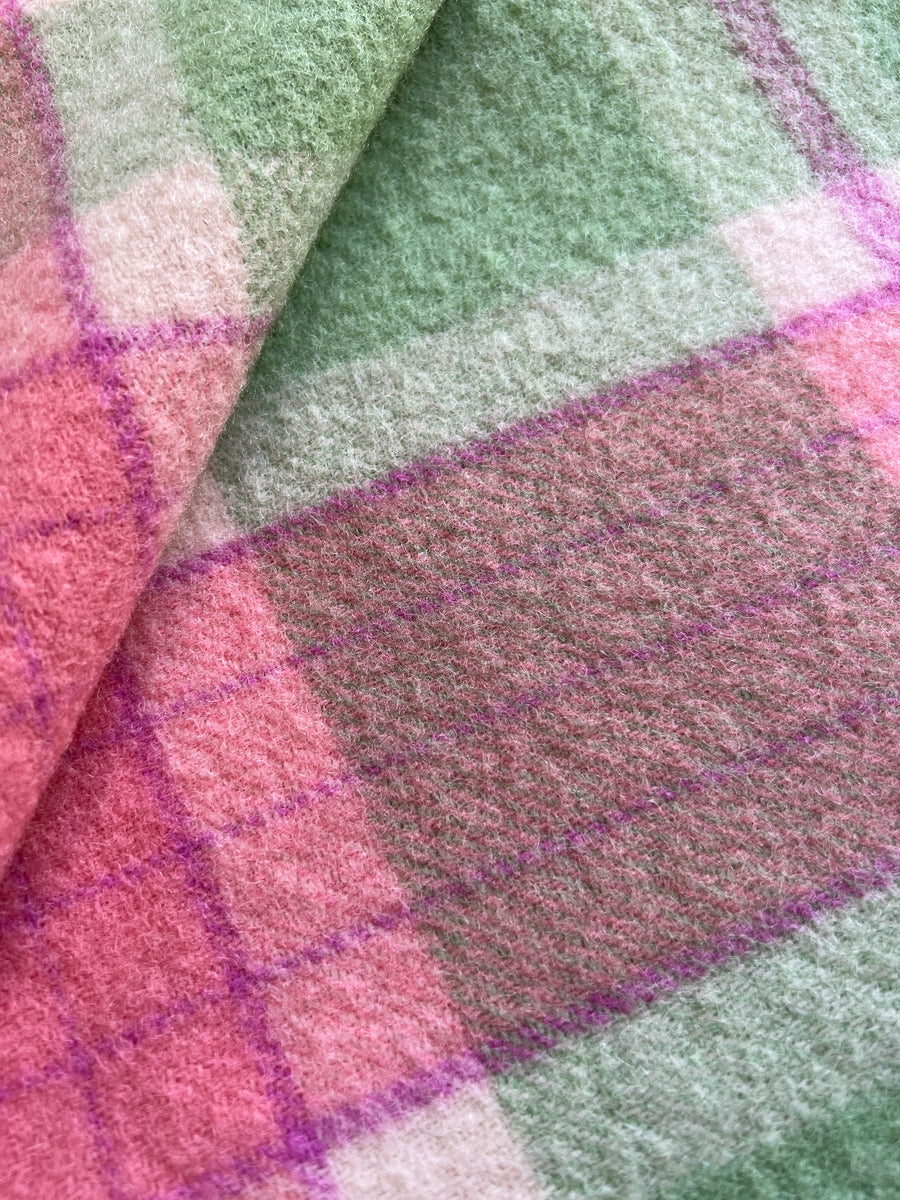 Peach, Magenta and Apple Green THROW New Zealand Wool Blanket – Fresh ...