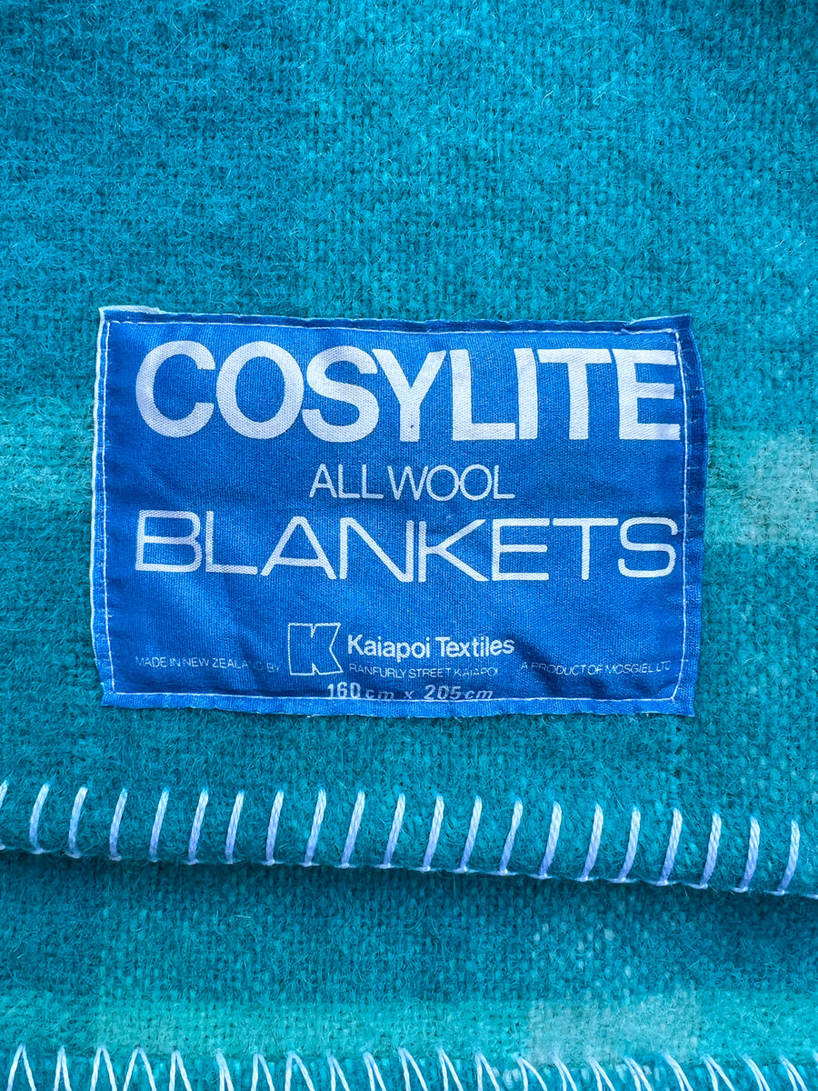 AS NEW Pacific Plaid SINGLE New Zealand Wool Blanket (Kaiapoi Label ...
