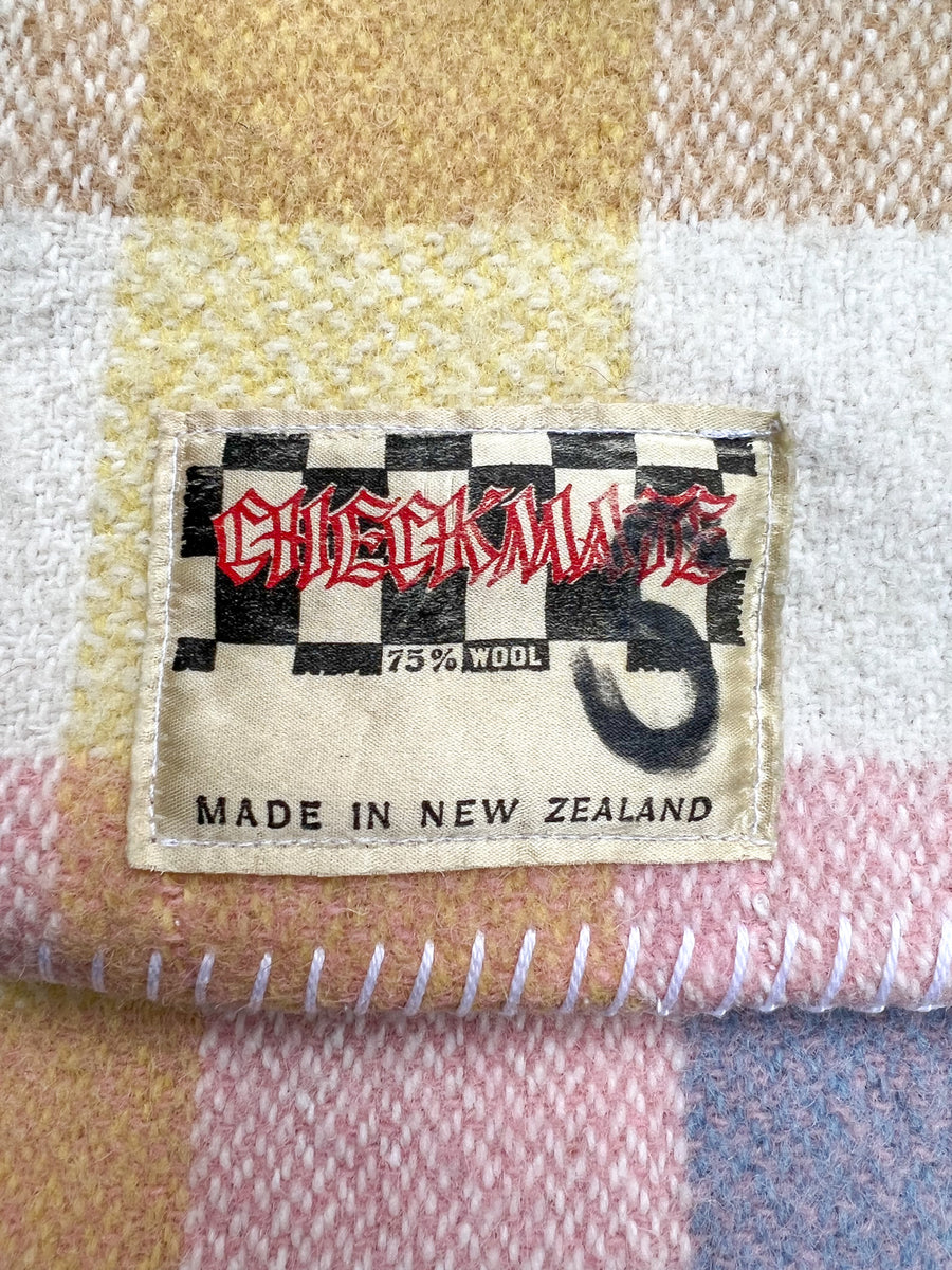 Pretty Check Pastel Small SINGLE New Zealand Wool Blanket – Fresh Retro ...